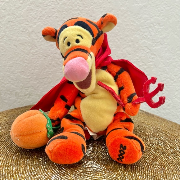 Disney | Toys | Disney Store Tigger Devil Halloween Bean Bag Plush ...